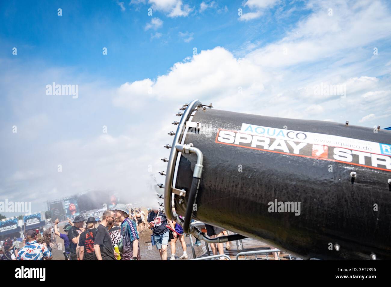 View of the festival grounds with audience, June 21, 2026 - Snow cannon ...