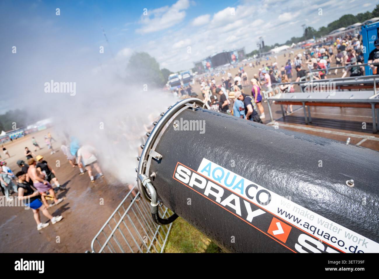 View of the festival grounds with audience, June 21, 2026 - Snow cannon ...