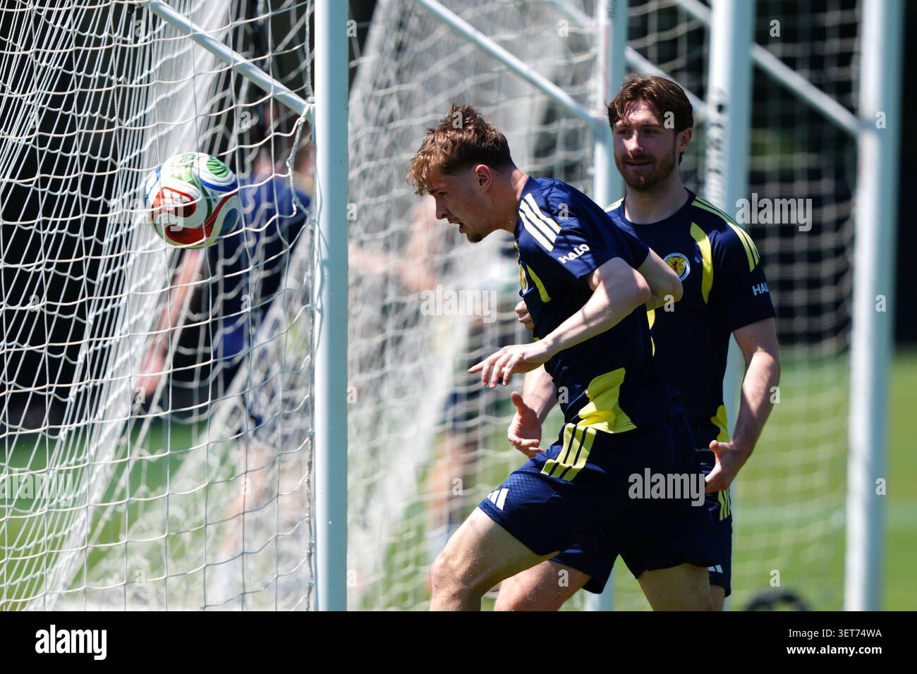 Scotland's Tyler Fletcher (left) during a training session at the ...