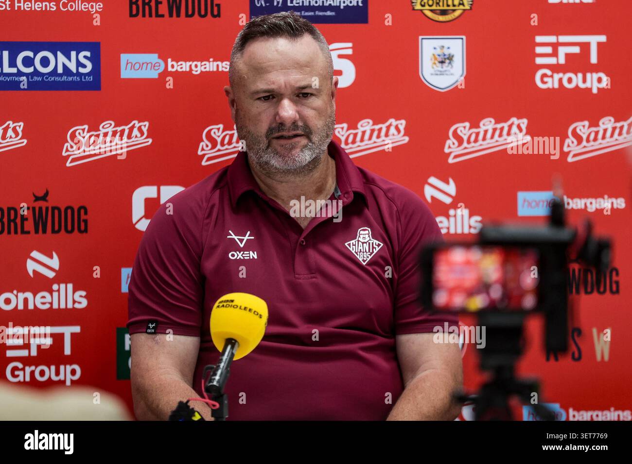 Jim Lenihan Huddersfield Head Coach post match press conference during ...