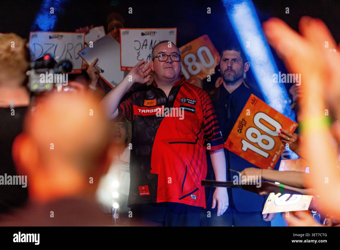 Bratislava, Slovakia, 21. June 2026. Pictured dart player from England ...