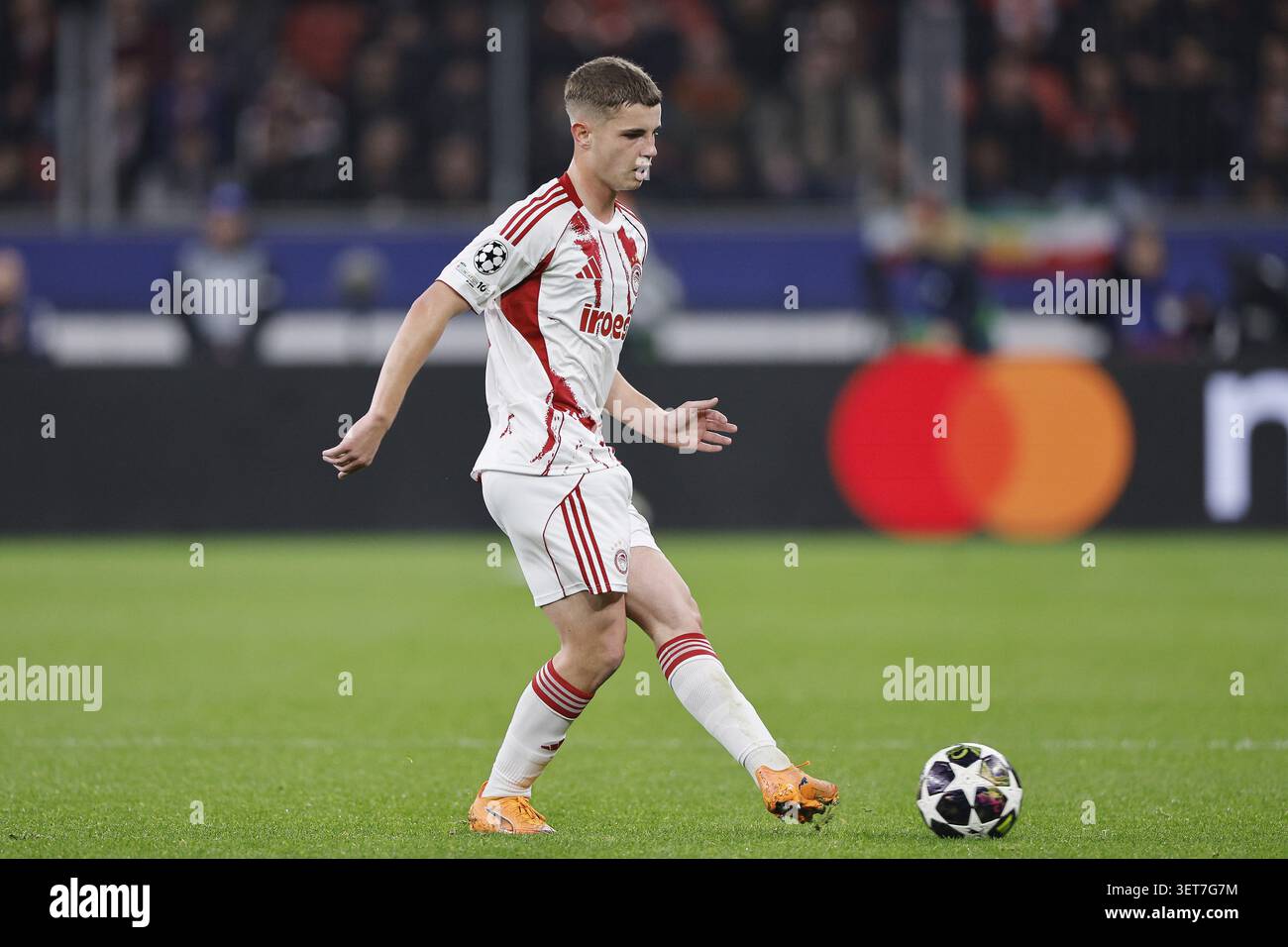 LEVERKUSEN – Christos Mouzekitis of Olympiakos during the UEFA ...