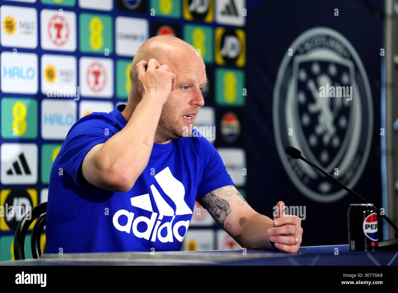 Scotland assistant coach Steven Naismith during a press conference at ...