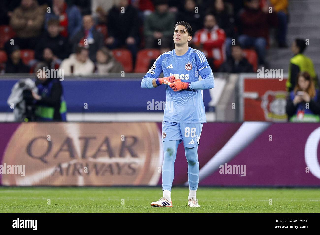 LEVERKUSEN – Olympiakos goalkeeper Kostas Tzolakis during the UEFA ...