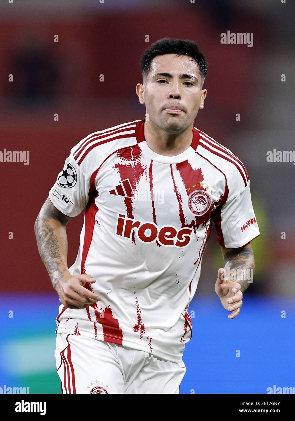 LEVERKUSEN – Francisco Ortega of Olympiakos during the UEFA Champions ...