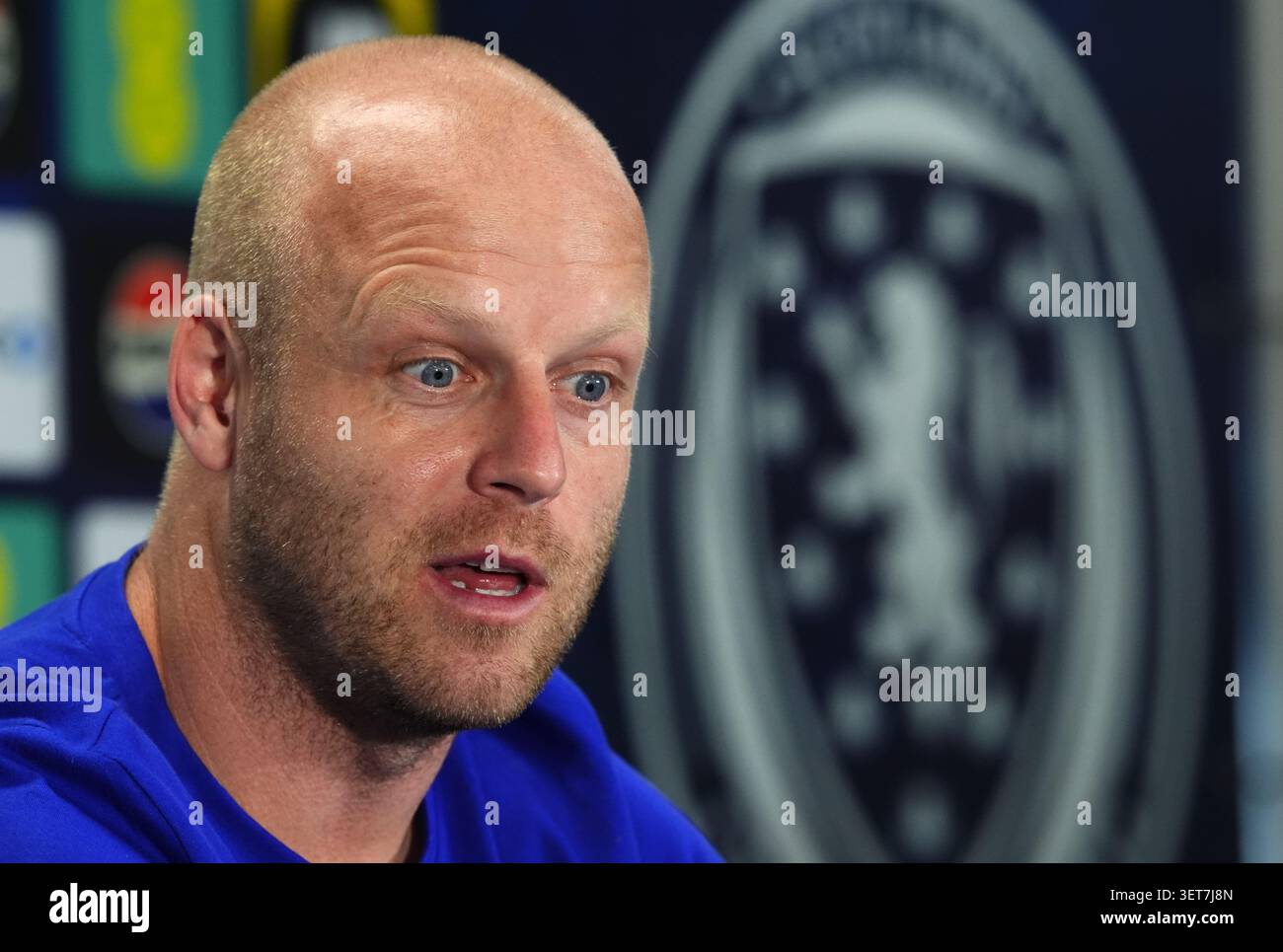 Scotland assistant coach Steven Naismith during a press conference at ...