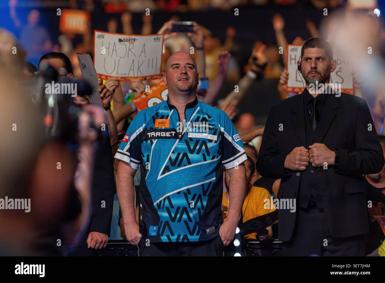 Bratislava, Slovakia, 21. June 2026. Pictured dart player from England ...
