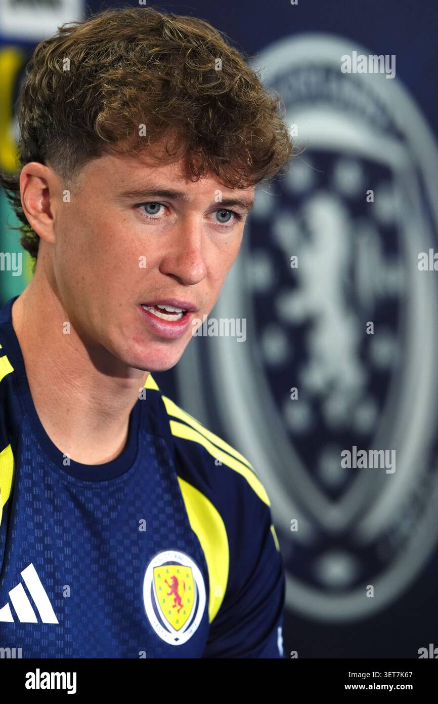 Scotland's Jack Hendry during a press conference at the Atrium Health ...