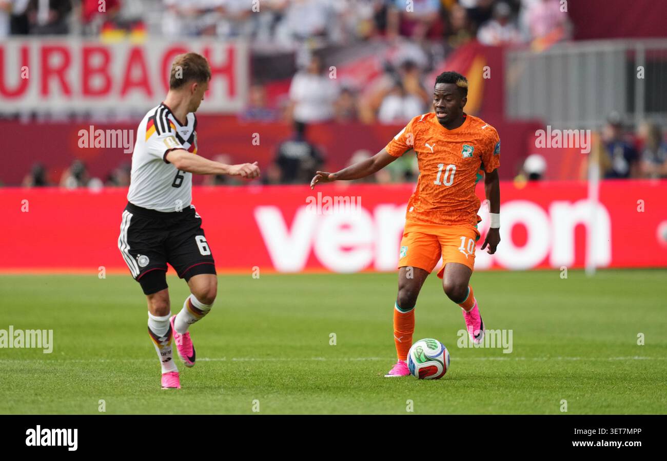 Simon Adingra (Ivory Coast) and Joshua Kimmich (Germany) battle for the ...