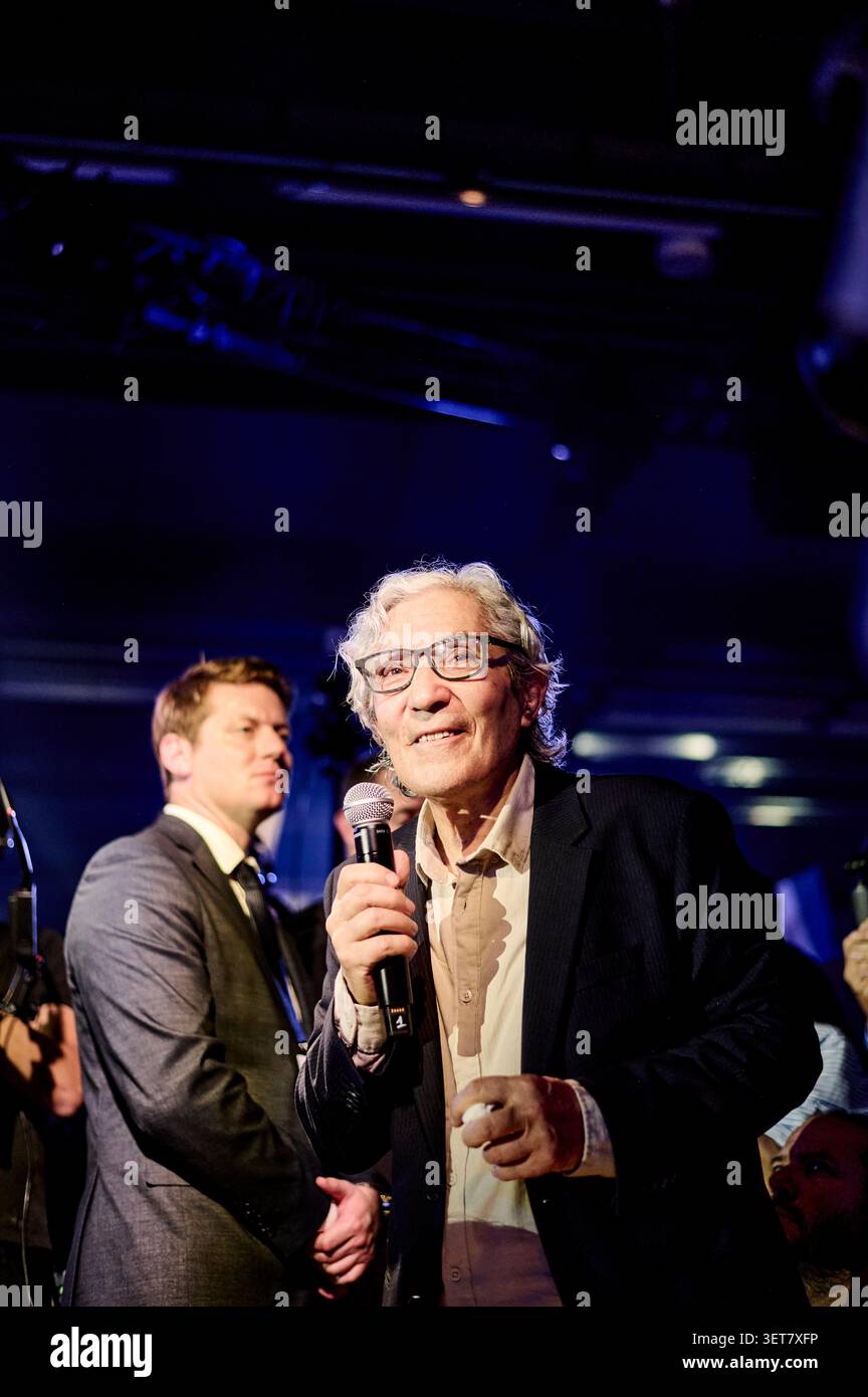 Writer Boualem Sansal at Bruno Retailleau's rally in Vincennes on June ...