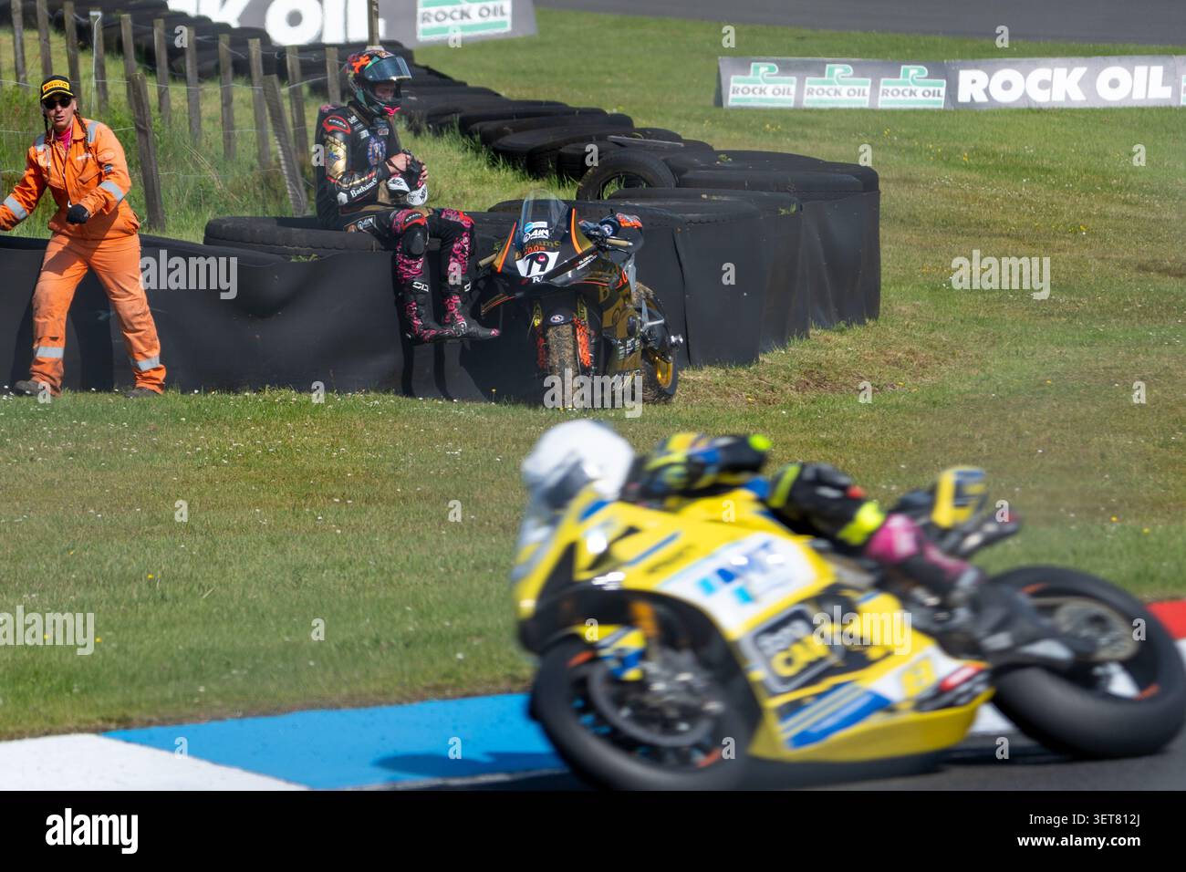 79 STACEY Storm (gbr), Bathams AJN Racing Ducati, crash during Round 3 ...