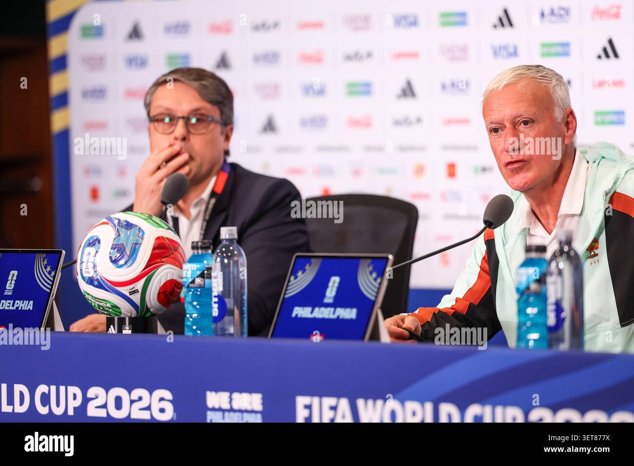 Raphael RAYMOND, media manager, Didier DESCHAMPS head coach of France ...