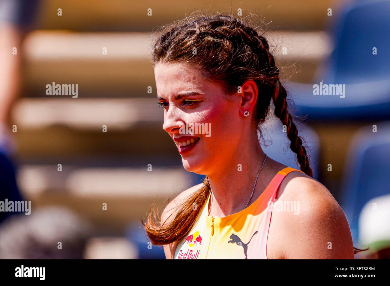 Yaroslava Mahuchikh of Ukraine looks on during the Women's High Jump ...
