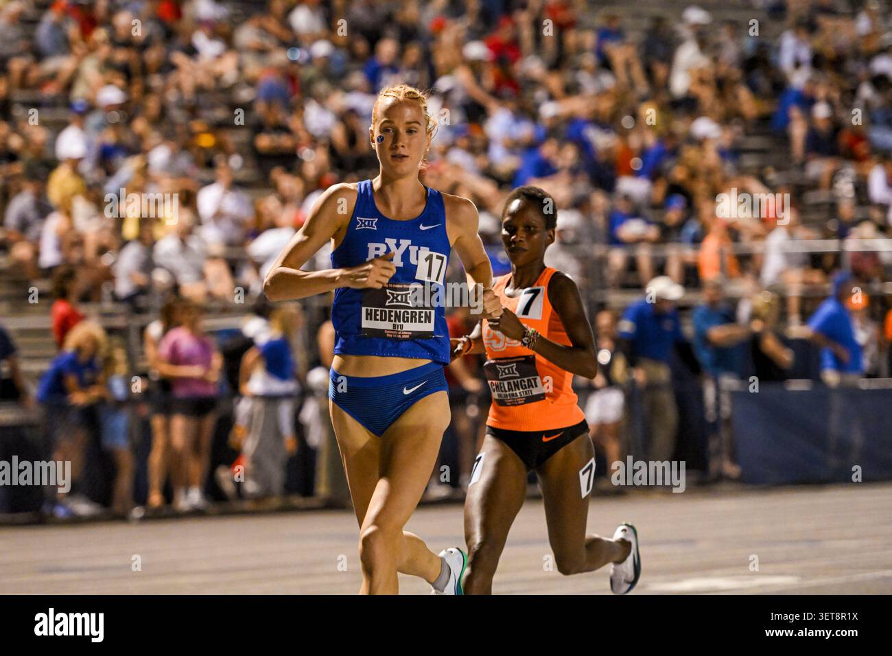 Jane Hedengren of BYU wins the women's 5,000m in 15:26.94 during the ...