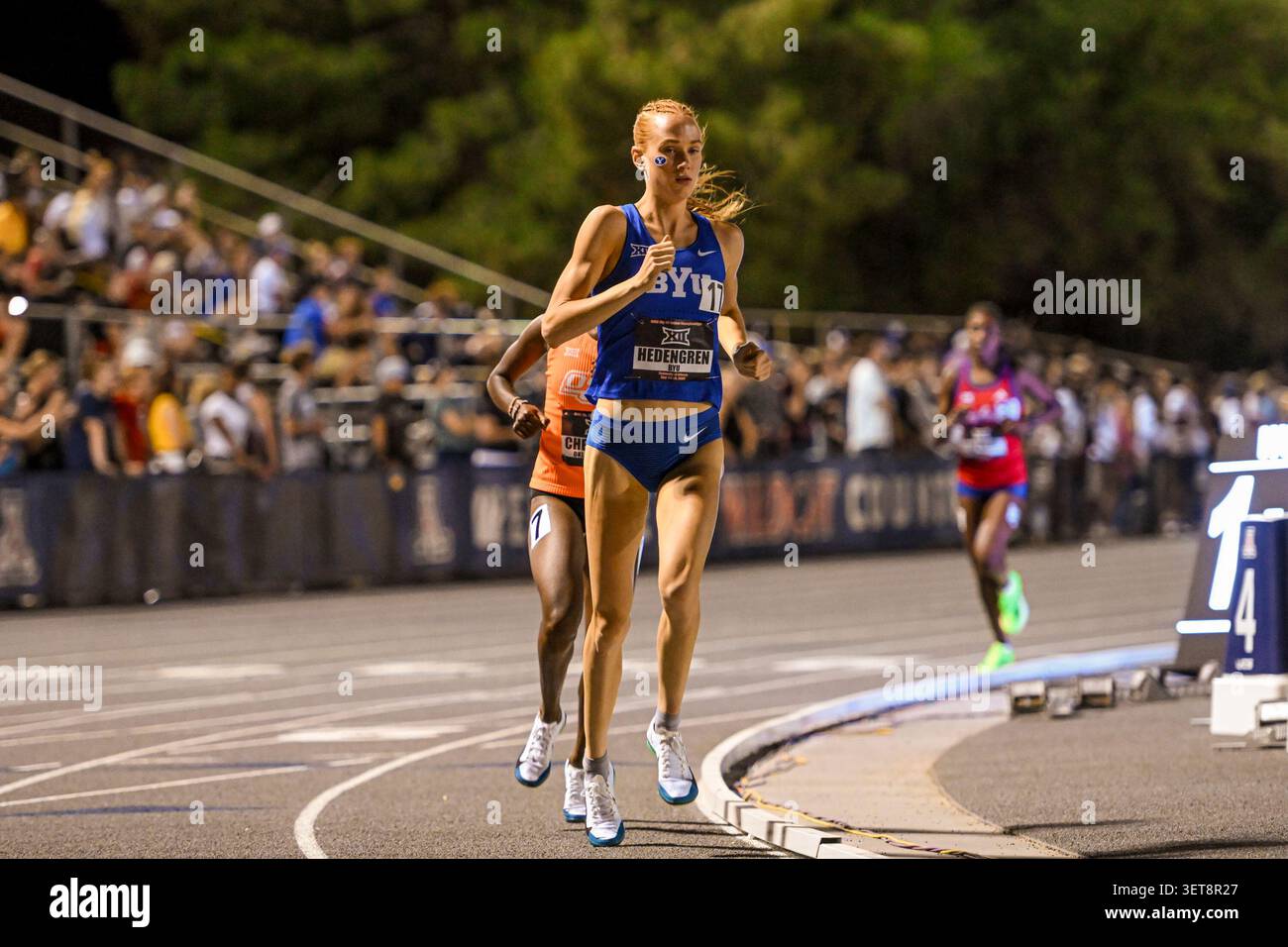 Jane Hedengren of BYU wins the women's 5,000m in 15:26.94 during the ...