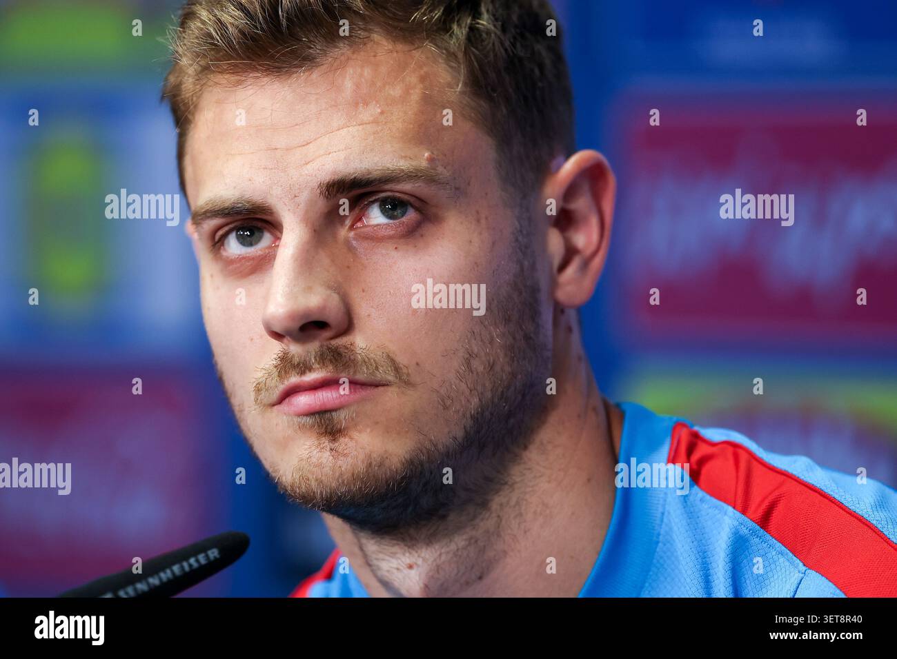 Josip Stanisic speaks during a Team Croatia press conference at ...