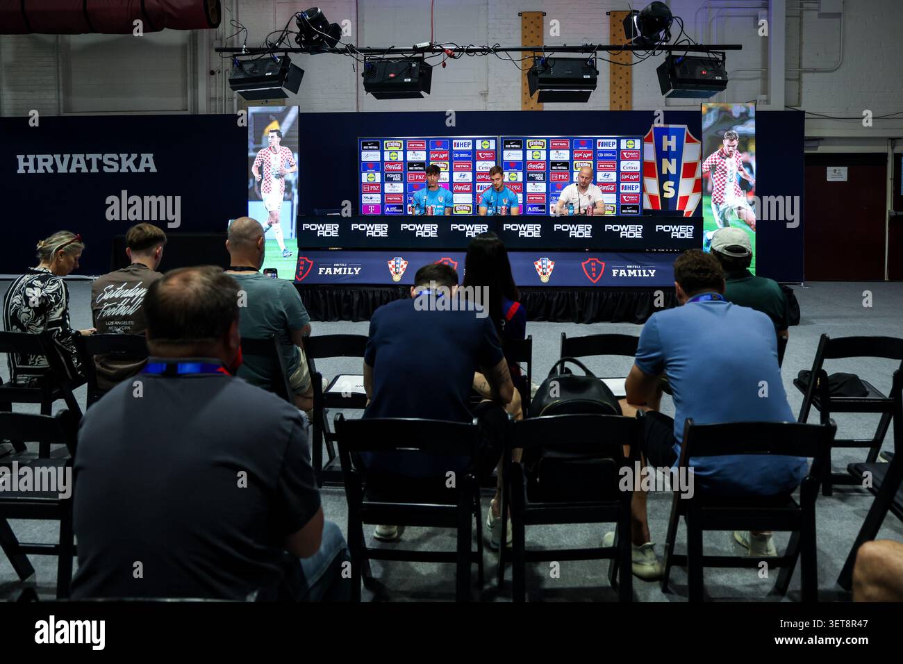 Petar Musa and Josip Stanisic; speaks during a Team Croatia press ...