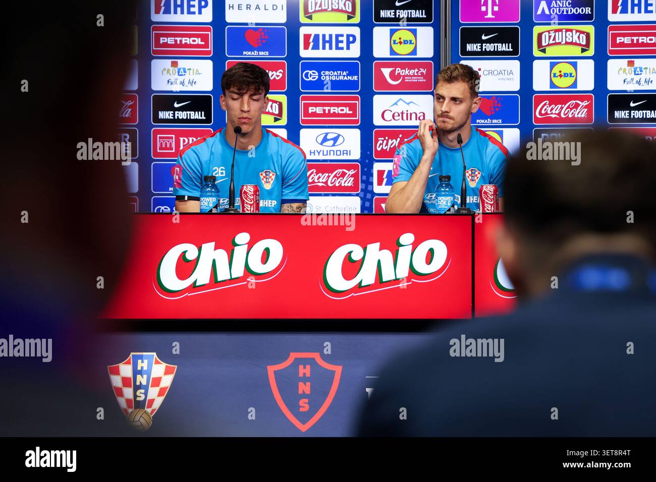 Petar Musa and Josip Stanisic; speaks during a Team Croatia press ...