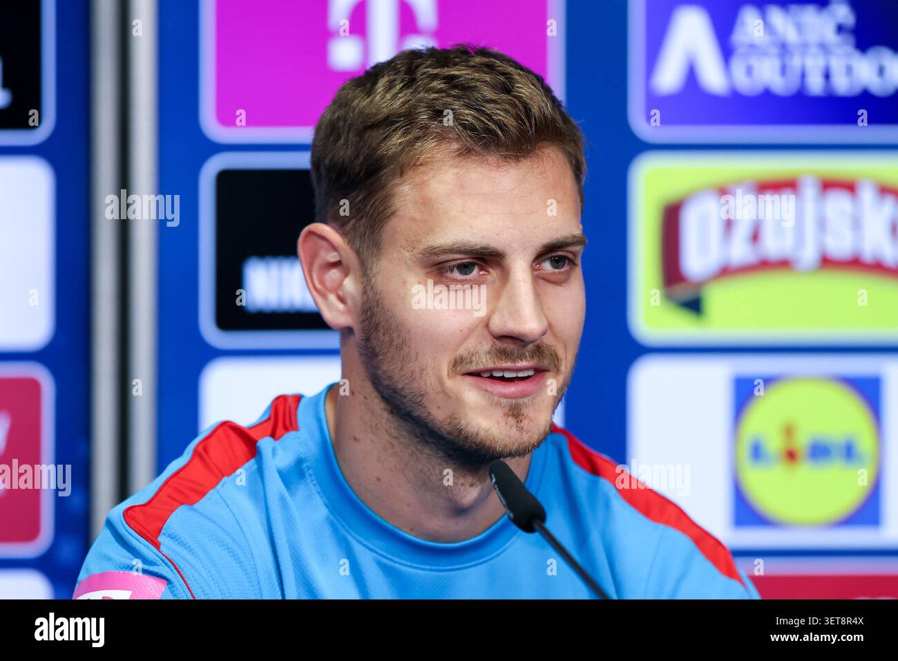 Josip Stanisic speaks during a Team Croatia press conference at ...
