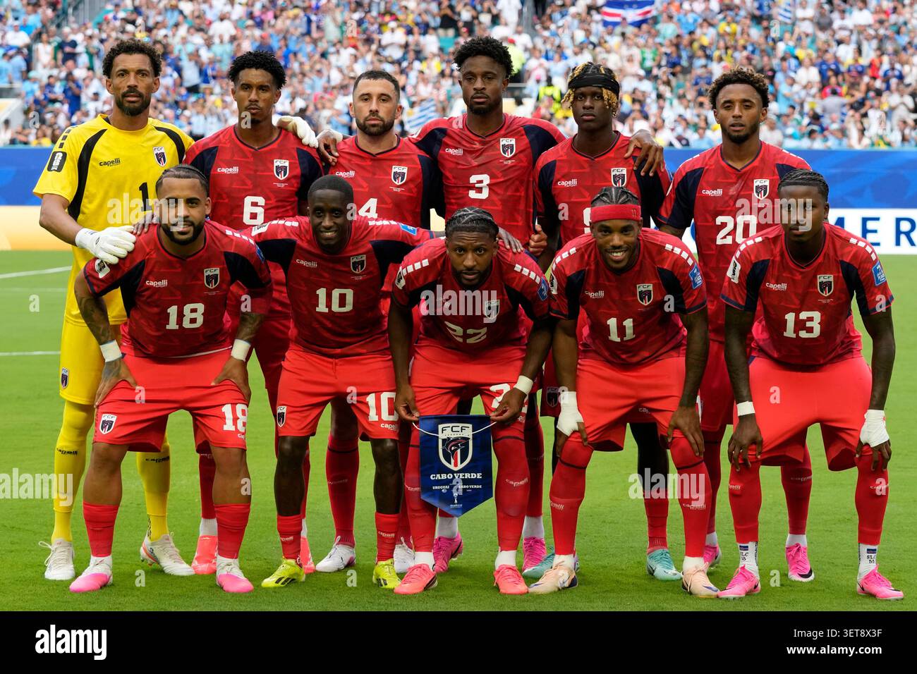 Cape Verde's players pose for a team photo at the beginning of the ...