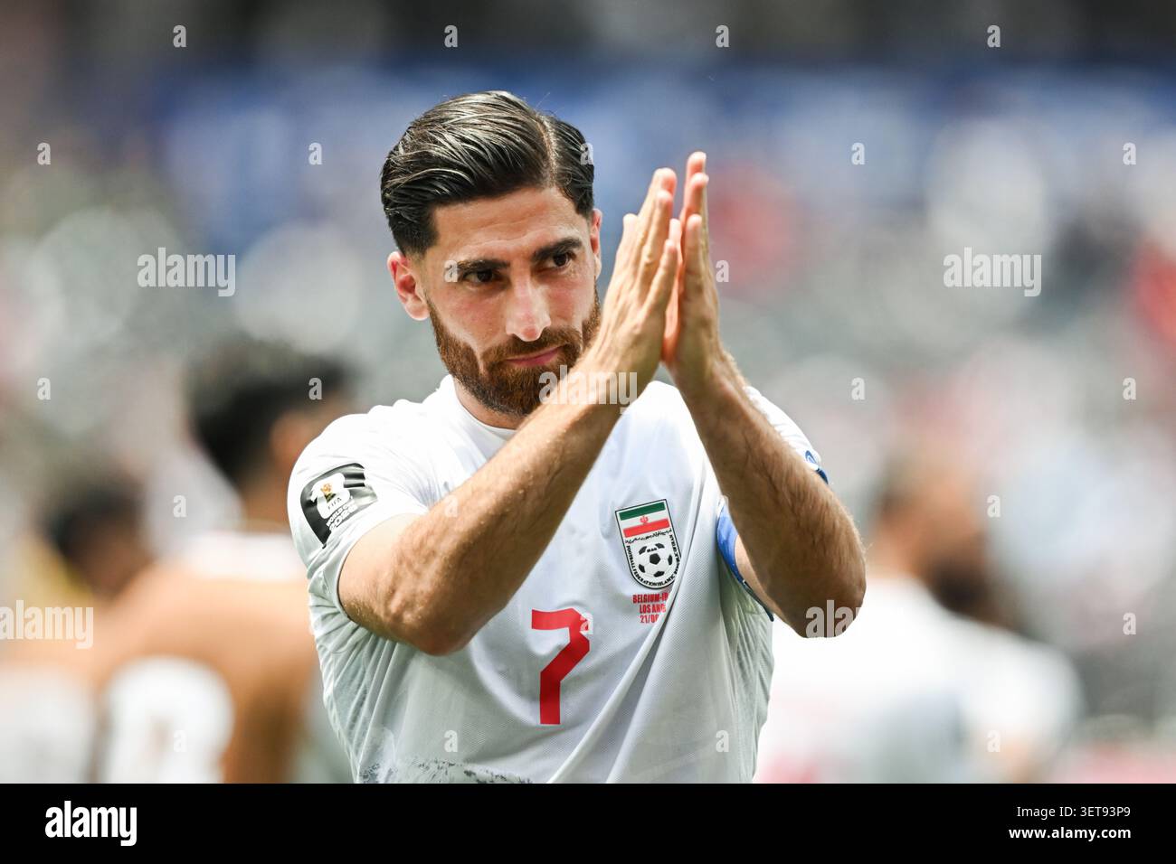 Alireza Jahanbakhsh of IR Iran applaud fans after the 0-0 draw FIFA Men ...