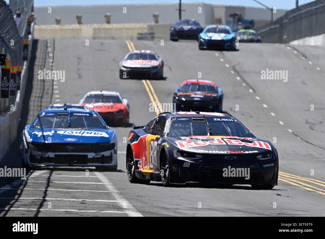Connor Zilisch (88), and Ryan Preece (60) compete during a NASCAR Cup ...