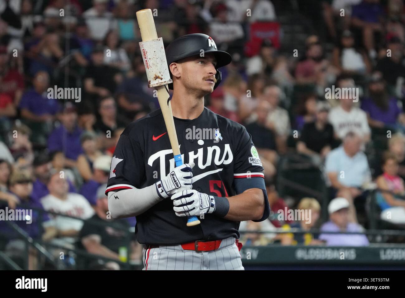 Minnesota Twins left fielder Kyler Fedko (51) against the Arizona ...