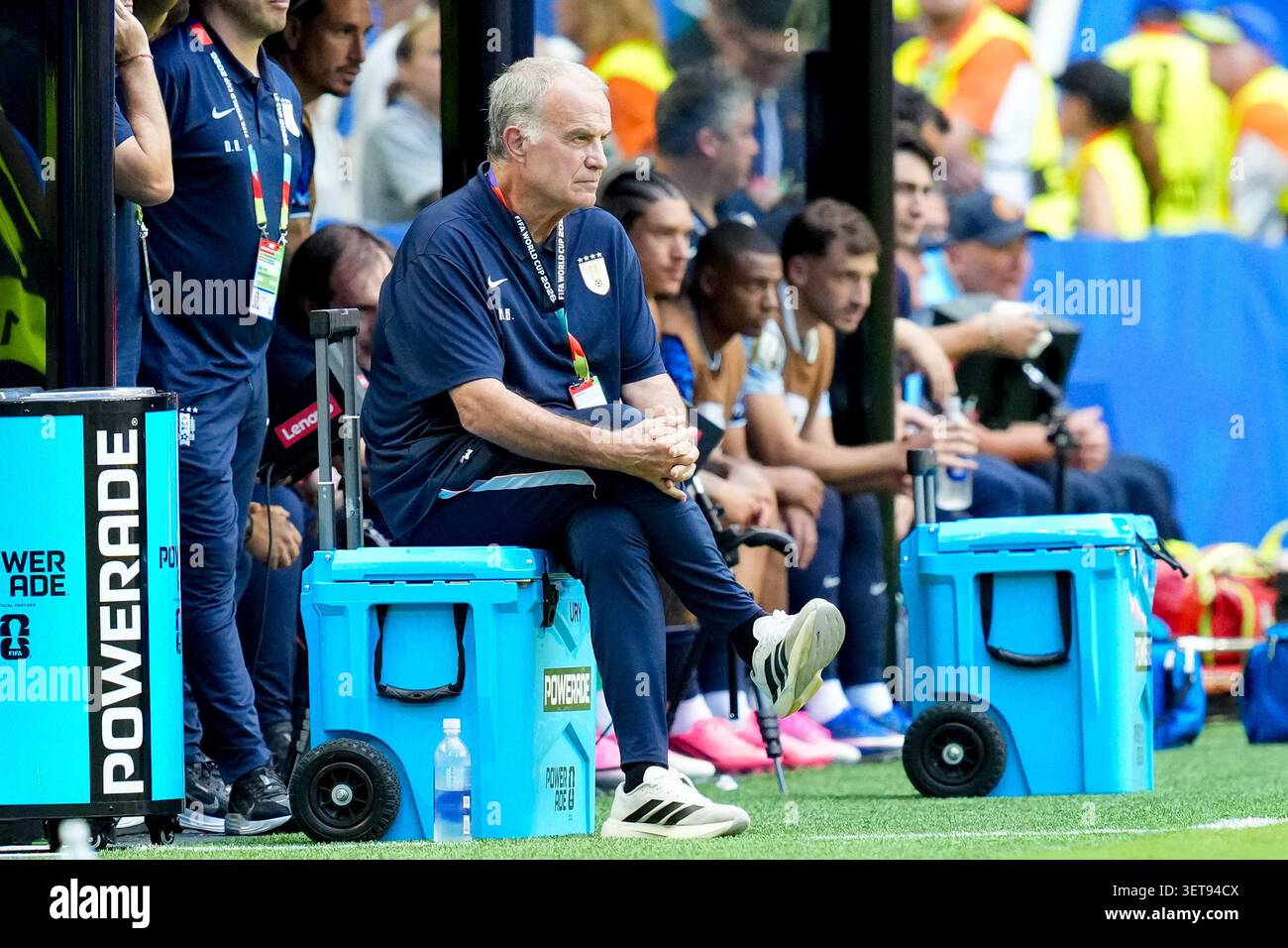 Trainer Marcelo Bielsa (Uruguay) looks on during the FIFA World Cup ...