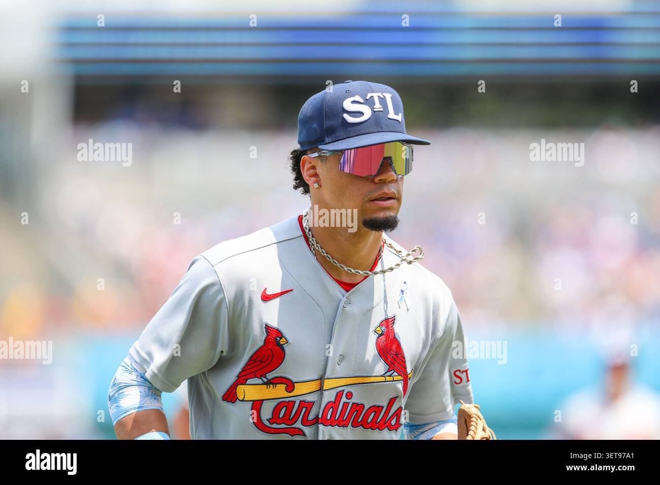 JUN 21, 2026: St. Louis Cardinals shortstop Masyn Winn (0) comes off ...