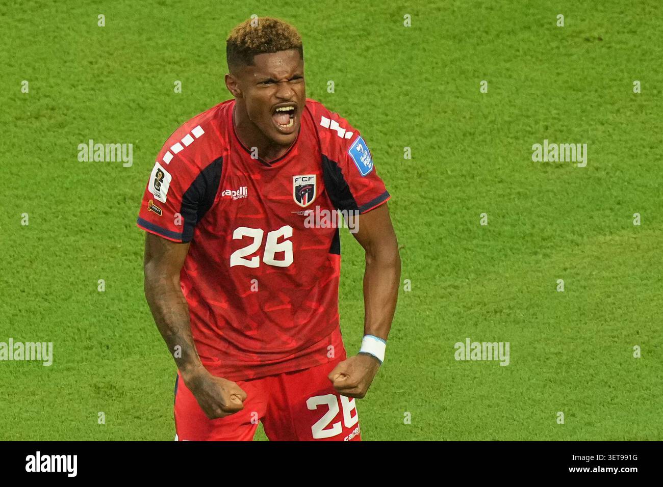 Cape Verde's Helio Varela celebrates scoring his side's second goal ...