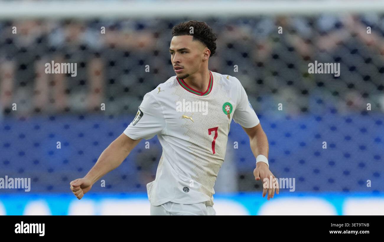 Morocco's Chemsdine Talbi (7) runs into position during the World Cup ...