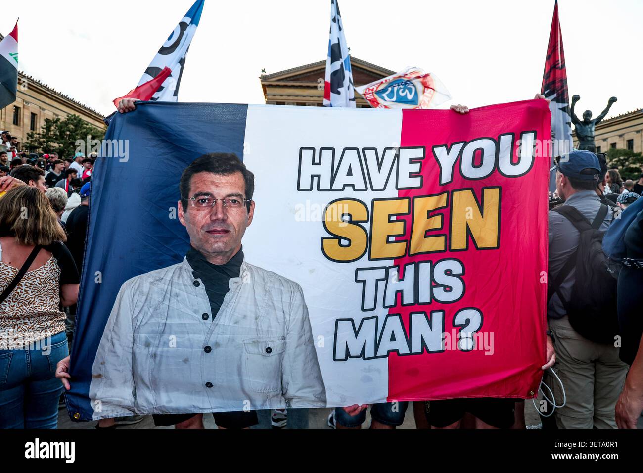A French fan banner for Xavier Dupont de Ligonnes ahead of the FIFA ...