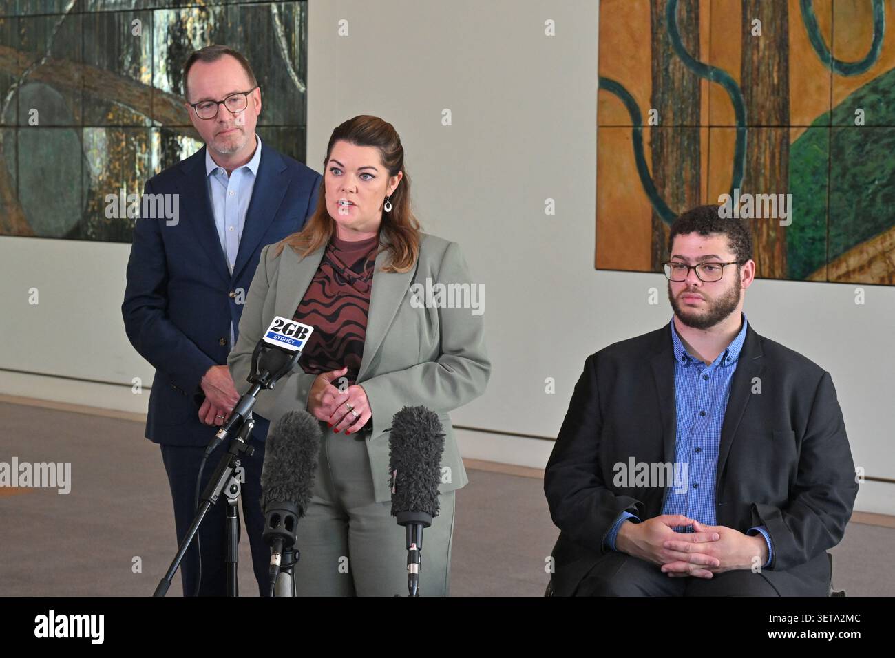 Greens Senators David Shoebridge, Sarah Hanson-Young and Jordon Steele ...