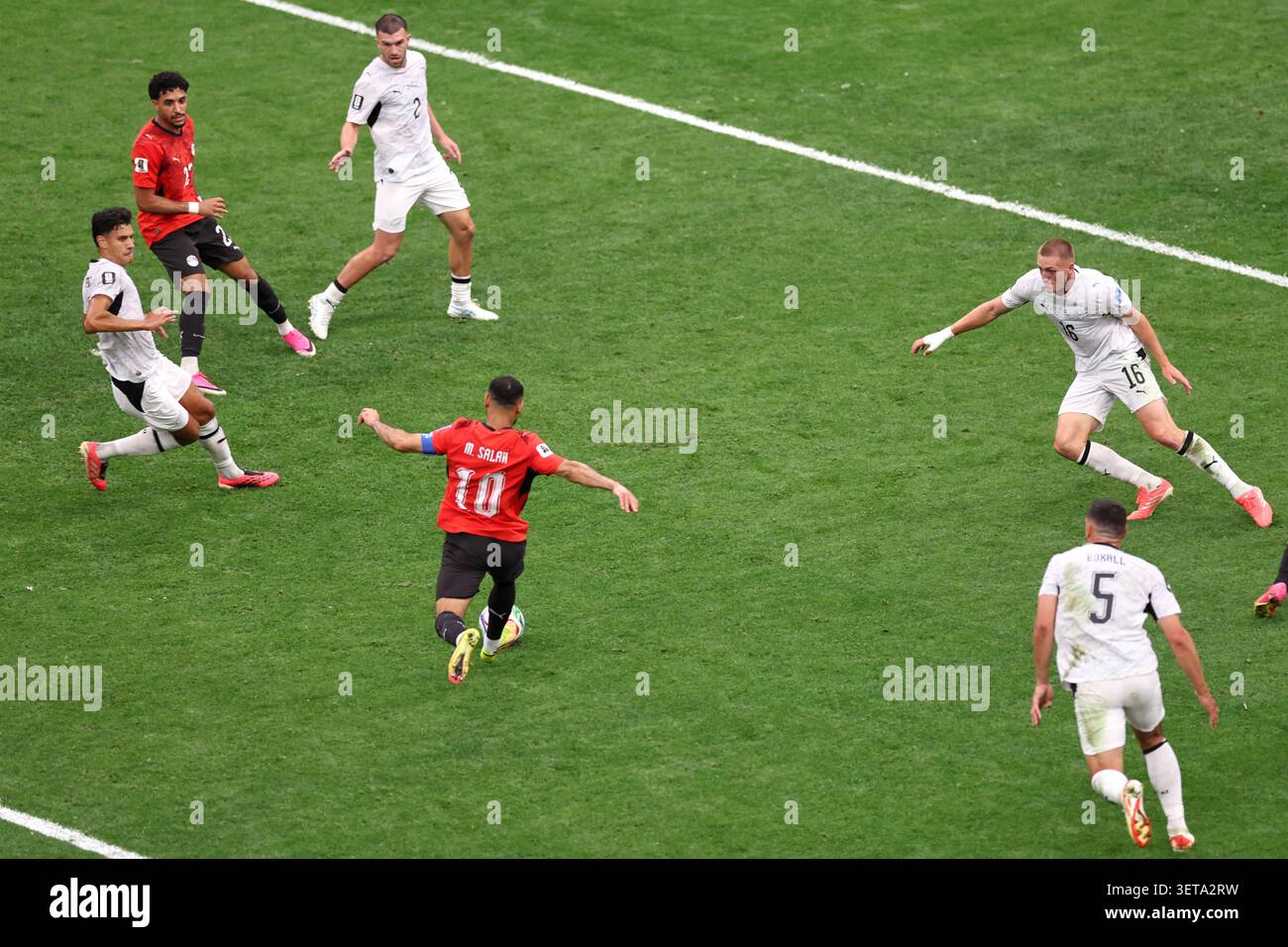 Egypt's Mohamed Salah (10) scores their second goal during the World ...