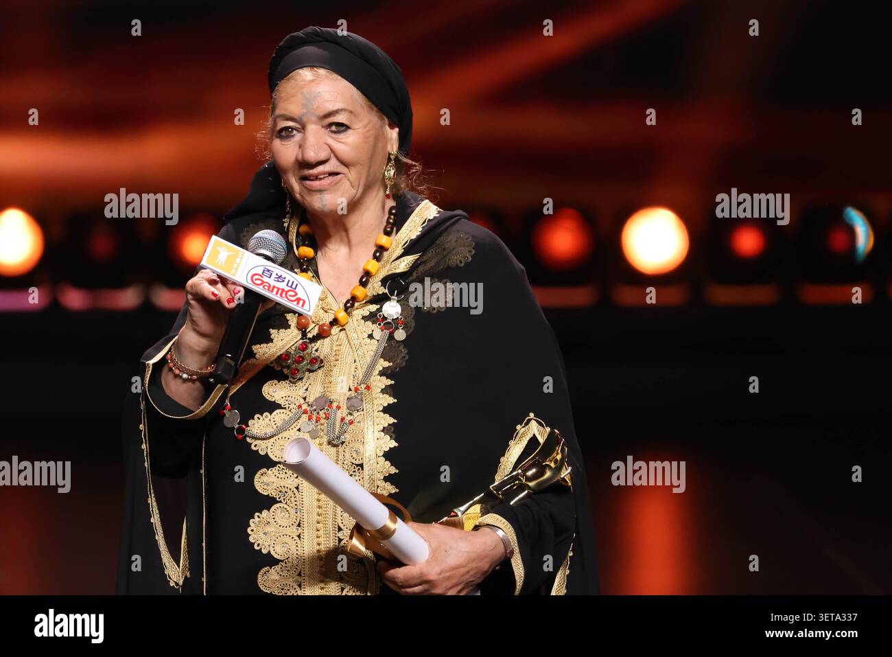 Khadija Amari receives the Best Actress award during the 28th Shanghai ...