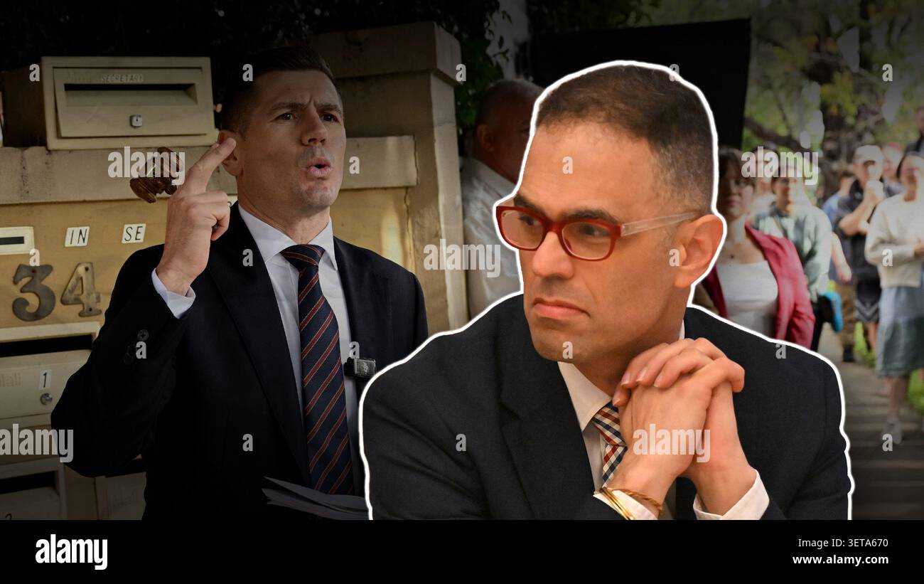 A composite created on Monday, June 22, 2026 feature NSW Treasurer ...