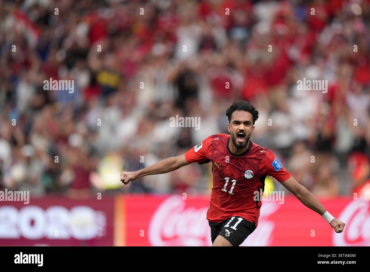 Egypt's Mostafa Ziko celebrates his goal during second half World Cup ...