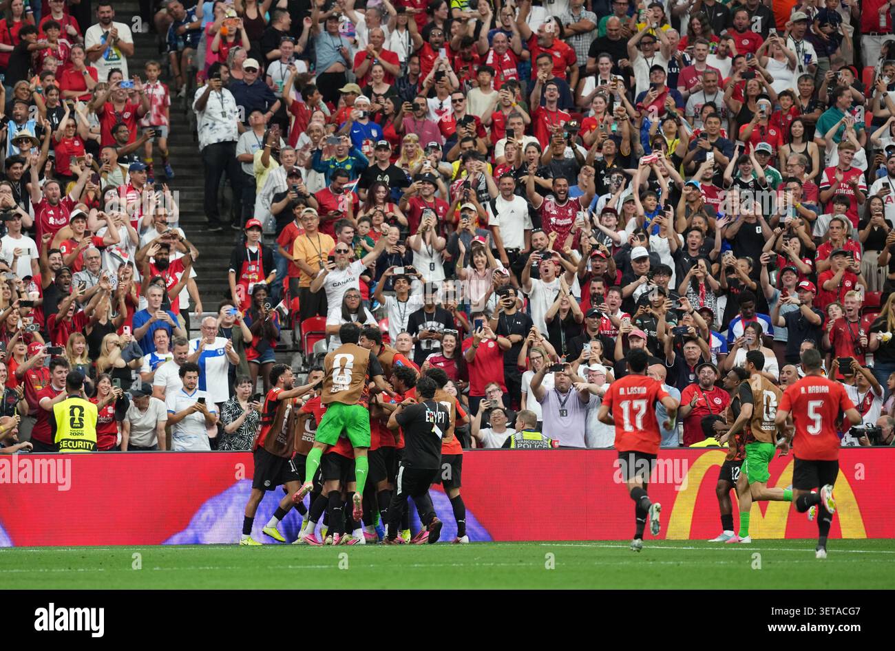 Egypt celebrates Egypt's Mohamed Salah's (10) goal against New Zealand ...