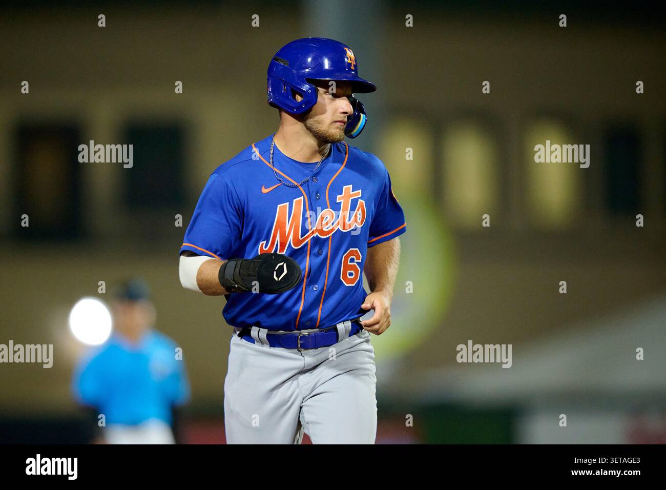 New York Mets Justin Guerrera (6) running the bases during an MLB ...