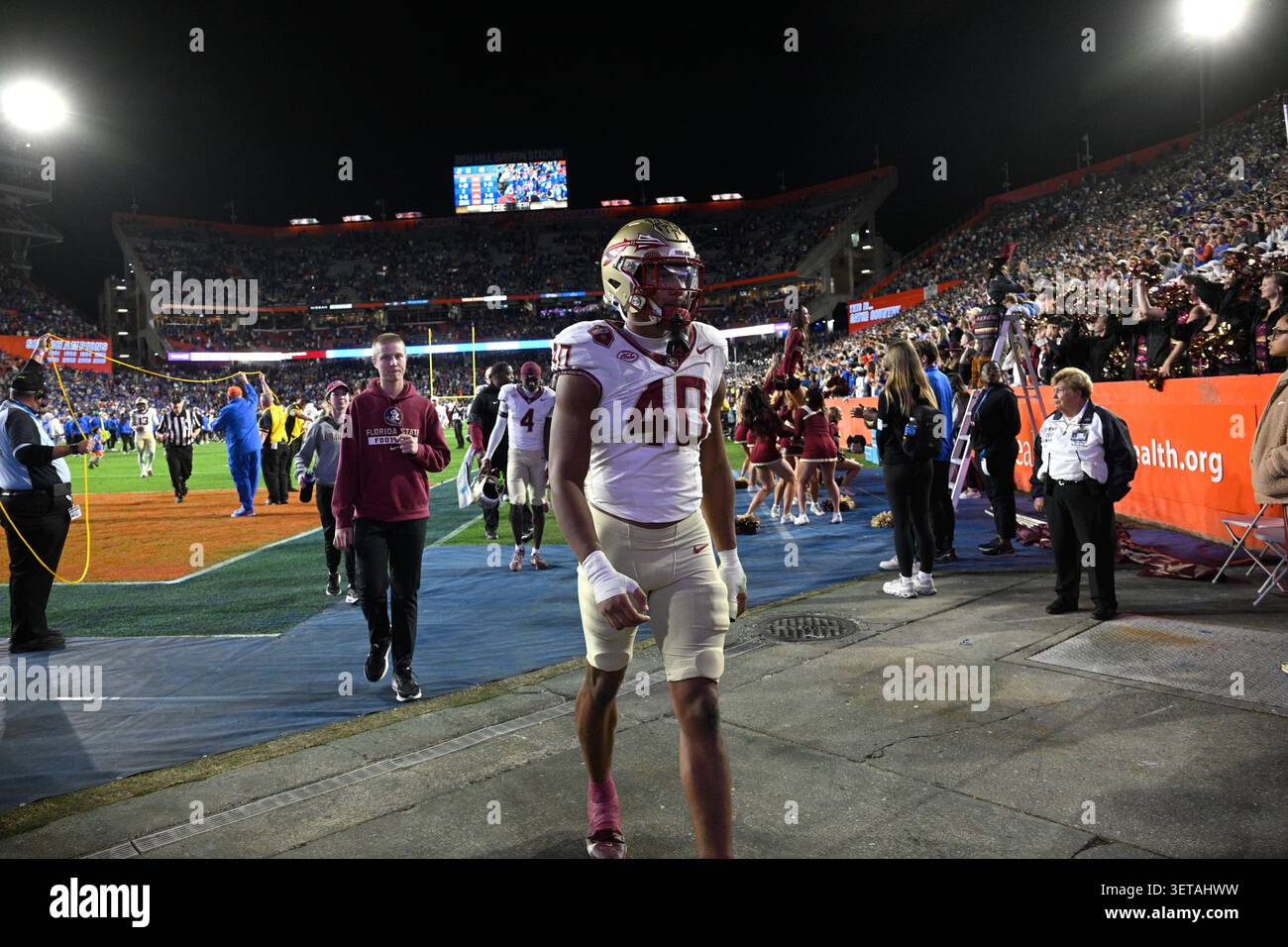 Florida State tight end Amaree Williams (40) leaves the field after an ...