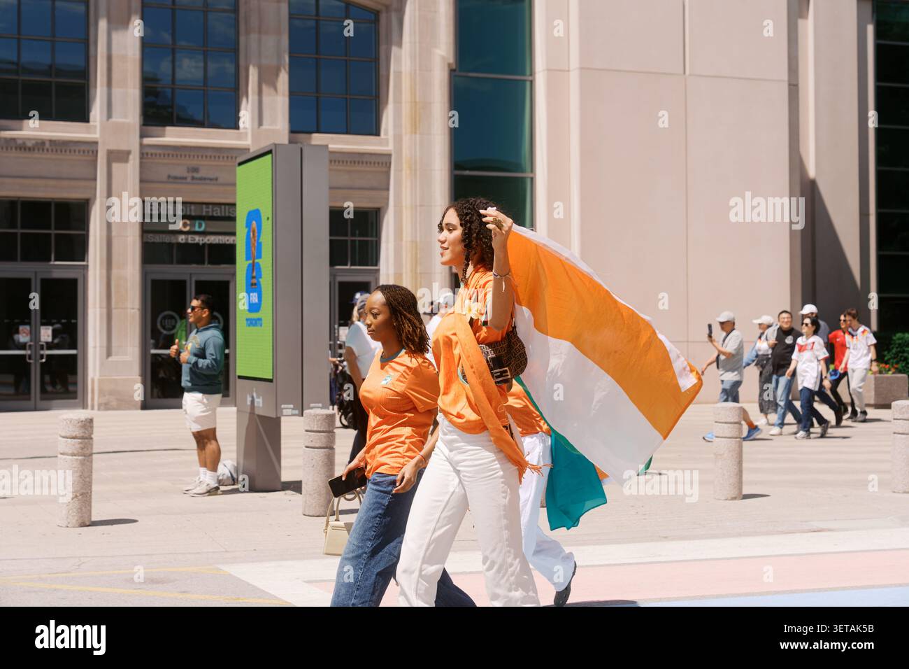 Toronto, Canada - June 20, 2026: Ivory Coast soccer fans with flag ...