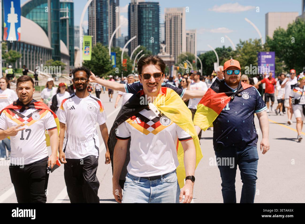 Toronto, Canada - June 20, 2026: German soccer fans walking to stadium ...