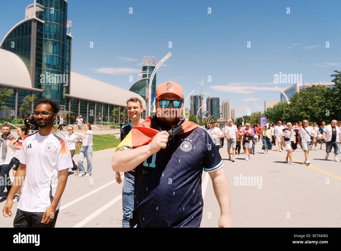 Toronto, Canada - June 20, 2026: German soccer fans walking to stadium ...