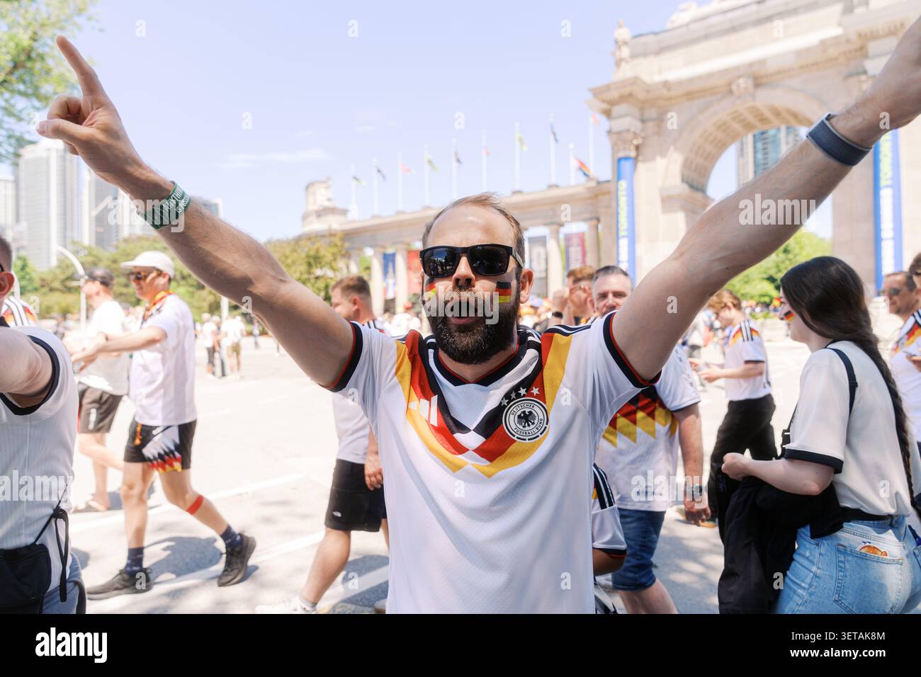 Toronto, Canada - June 20, 2026: German soccer fans celebrate outside ...