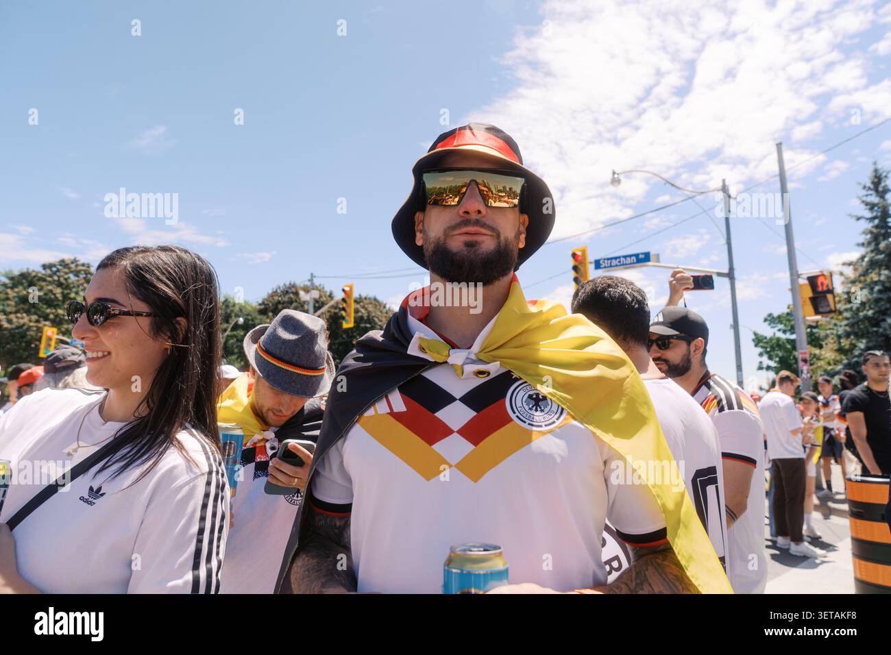 Toronto, Canada - June 20, 2026: German soccer fans gather near stadium ...