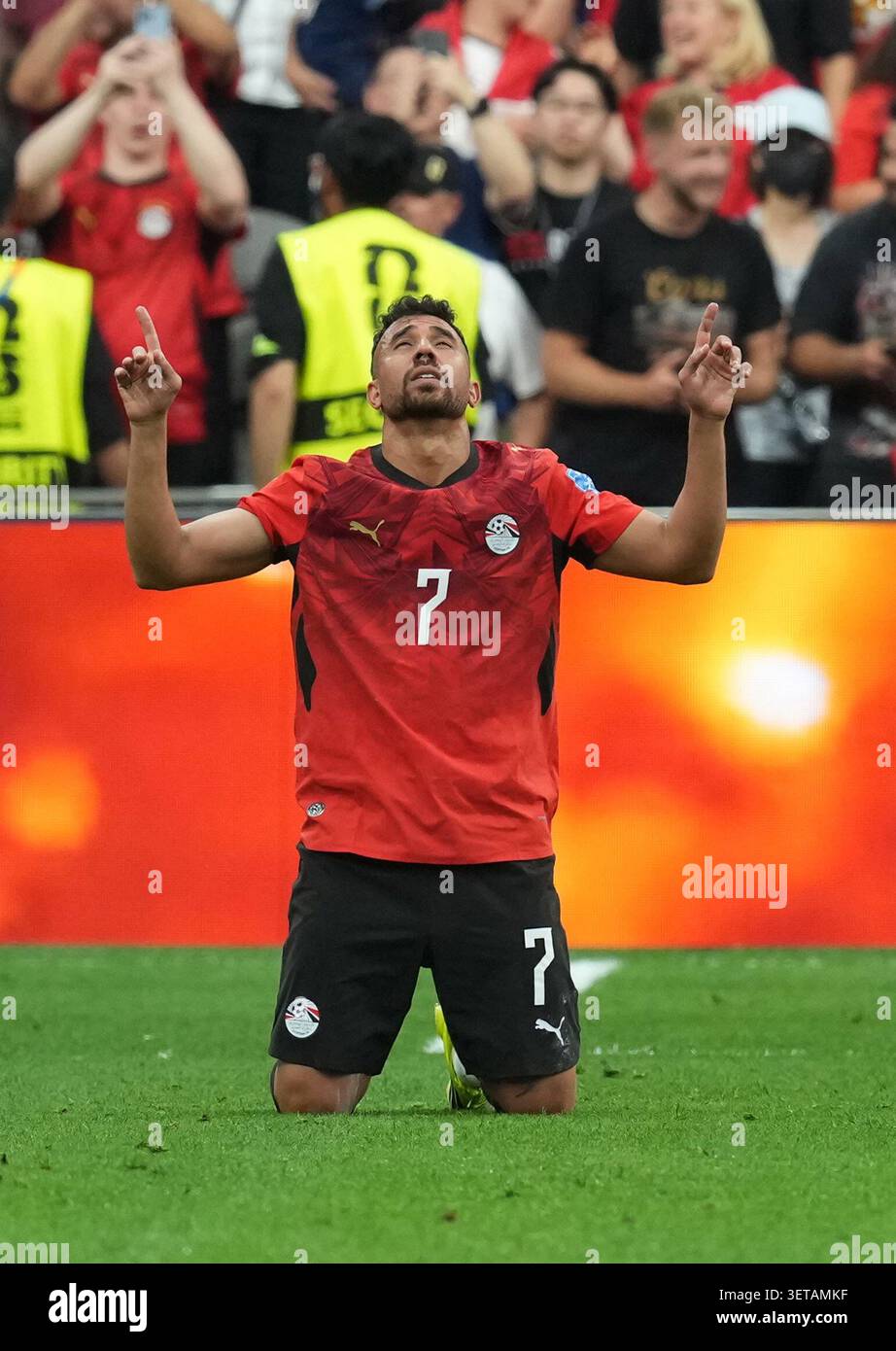 Egypt's Mahmoud Hassan Trezeguet (7) celebrates his goal against New ...