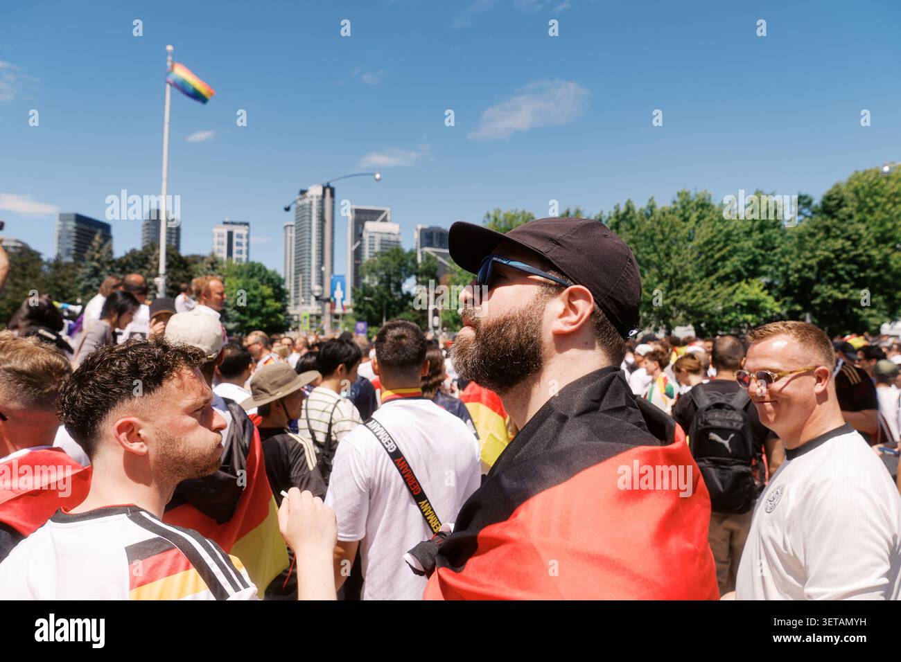 Toronto, Canada - June 20, 2026: German soccer fans gather downtown for ...