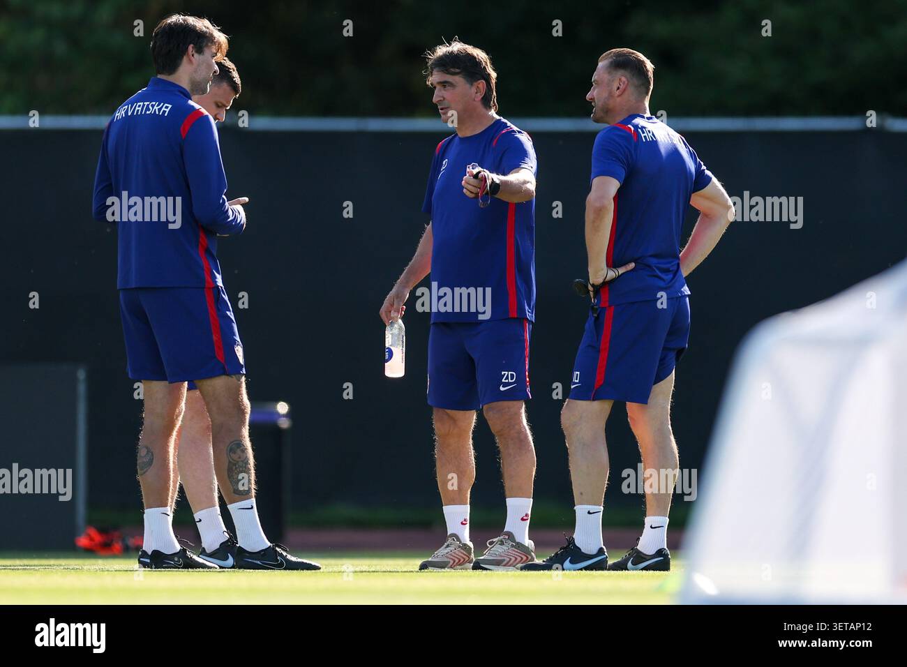 Vedran Corluka, Marin Dadic and Zlatko Dalic; Ivica Olic during a Team ...