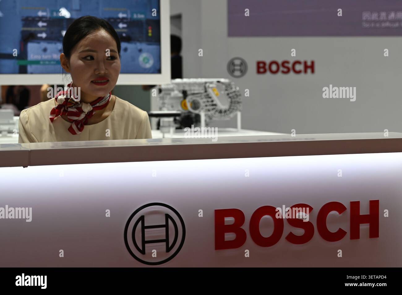 22 June 2026, China, Peking: The logo of Bosch, a German automotive ...