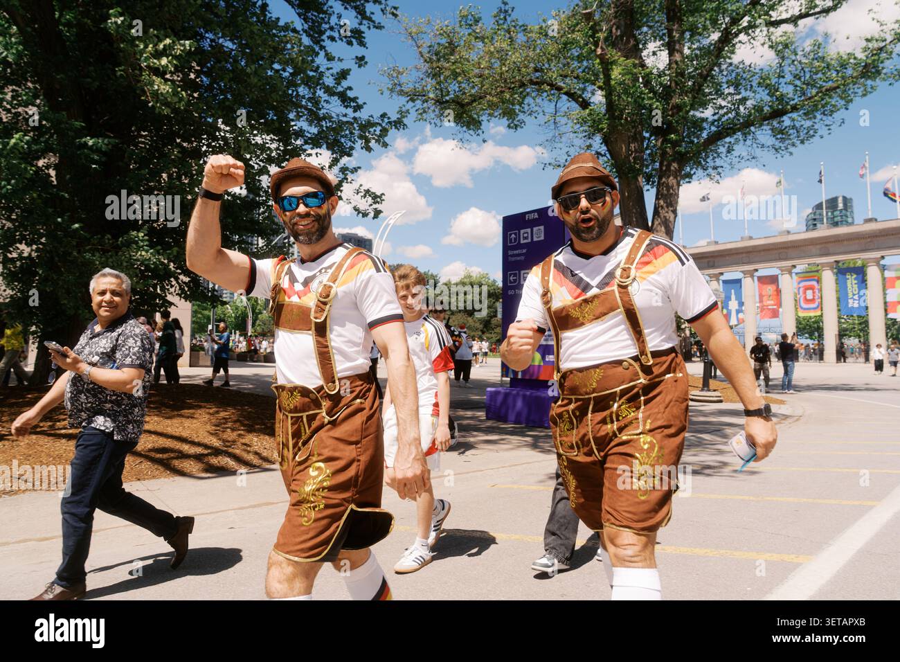 Toronto, Canada - June 20, 2026: German soccer fans in traditional ...